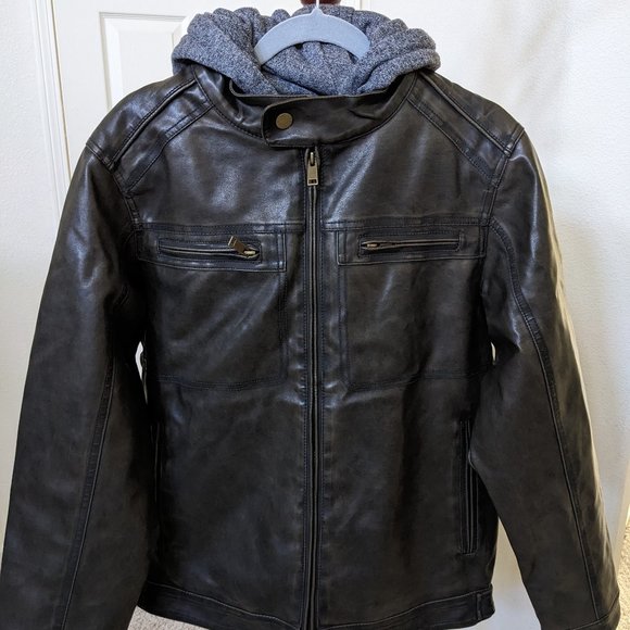 Structure | Jackets & Coats | Nwt Hooded Faux Leather Lined Jacket Men ...